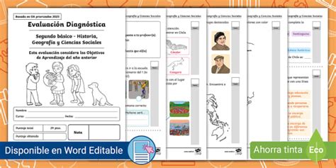 Prueba de Diagnóstico Segundo Básico de Historia y Geografía