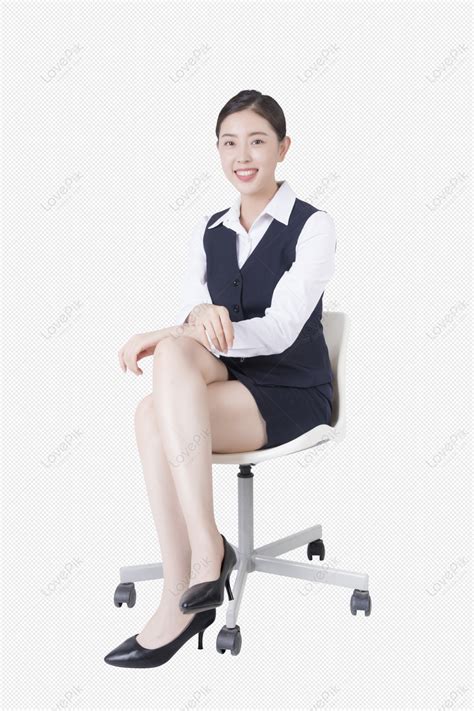 商務女性坐在椅子上PNG圖案素材免費下載可愛卡通圖片尺寸4300 6450px Lovepik