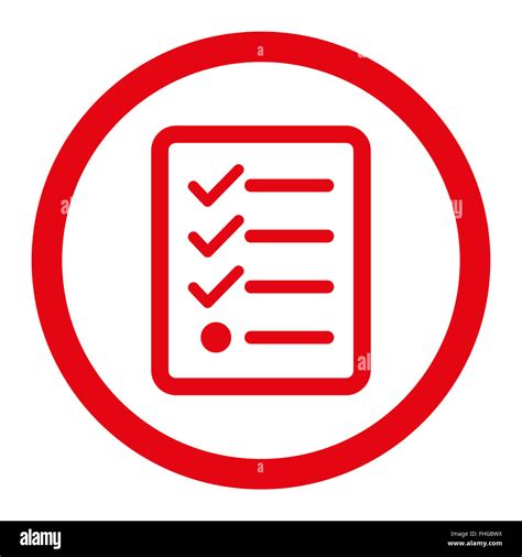 Checklist Flat Red Color Rounded Vector Icon Stock Photo Alamy