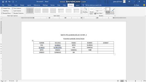 Cara Membuat Table Di Microsoft Word YouTube