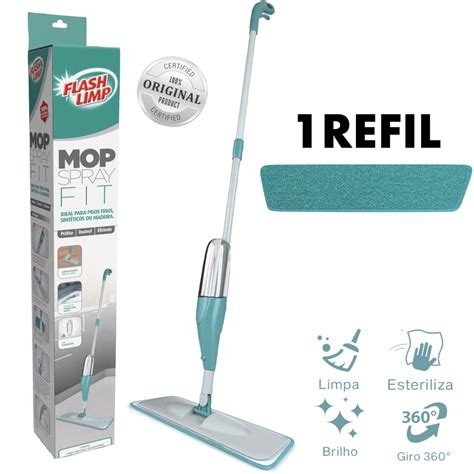 Vassoura Rodo Magico Mop Spray De Limpeza 1 Refil Flash Limp Shopee