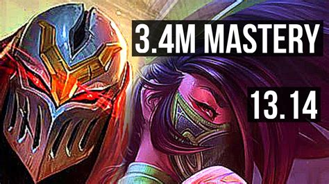 Zed Vs Akali Mid M Mastery Solo Kills Legendary