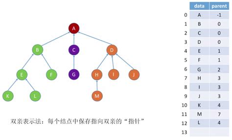 树的双亲表示法and孩子表示法代码实现 j为双亲结点的地址 csdn博客