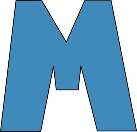 Blue Alphabet Letter M Clip Art Blue Alphabet Letter M Image