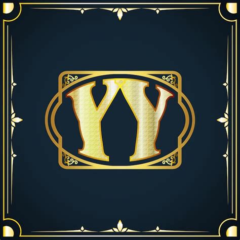 Letra Inicial Yy Plantilla De Logotipo De Lujo Real Vector Premium