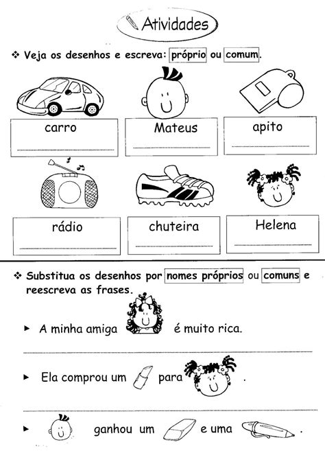 Atividades De Portugu S Ano Nomes Pr Prios E Comuns Educa O E