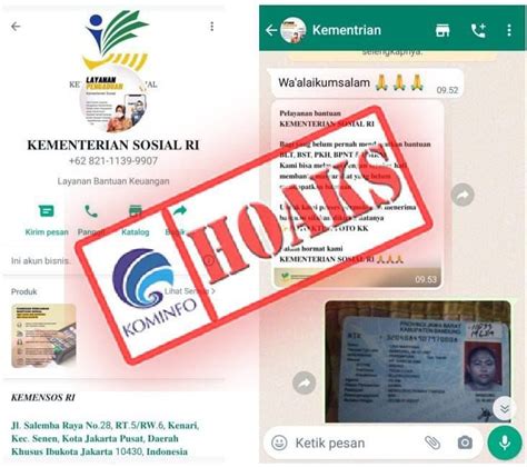 Kemensos RI Tak Pernah Hubungi Lewat WhatsApp Waspada Penipuan Koma Id