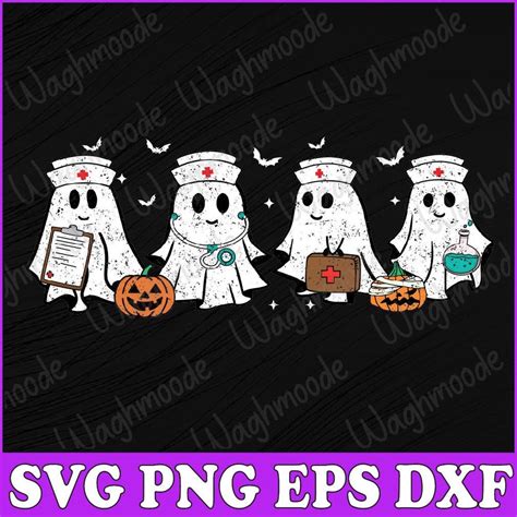 Ghost Nurses Halloween Crew Funny Svg Halloween Ghost Nurse Svg