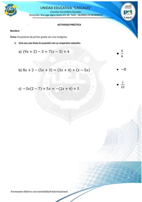 Ecuaciones De Primer Grado Con Par Ntesis Interactive Worksheet