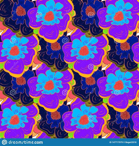 Floral Seamless Pattern Stock Vector Illustration Of Color 147717979