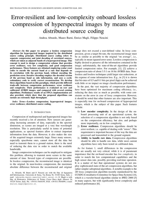 pdf error resilient and low complexity onboard lossless compression of hyperspectral images by