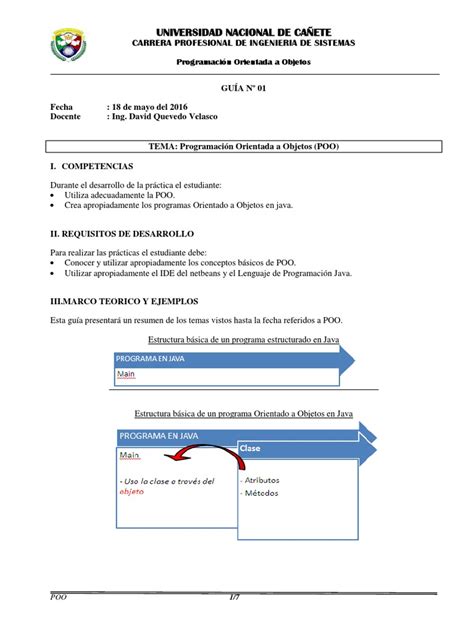 guia 01 poo completo pdf constructor programación orientada a objetos programación