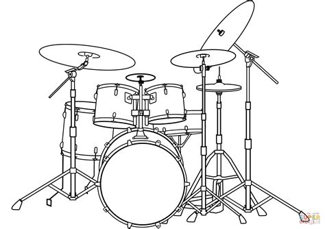 Drum Set Coloring Page At Free Printable Colorings Images And Photos