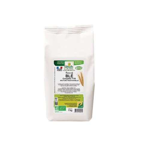Farine de blé complète T150 bio équitable en France 1kg Boutique