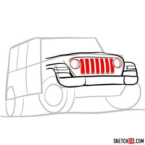 How To Draw Jeep Wrangler Rubicon Sketchok Easy Drawing Guides