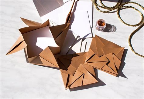 Cappuccino Metallic Origami Card With Insert And Envelope Etsy