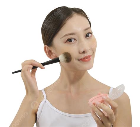 Hình ảnh Người Phụ Nữ Xinh đẹp Thoa Má Hồng PNG Sắc đẹp Vẻ đẹp đàn