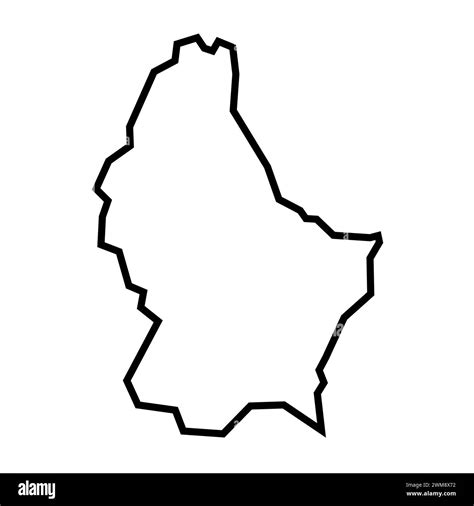 Luxembourg Country Thick Black Outline Silhouette Simplified Map