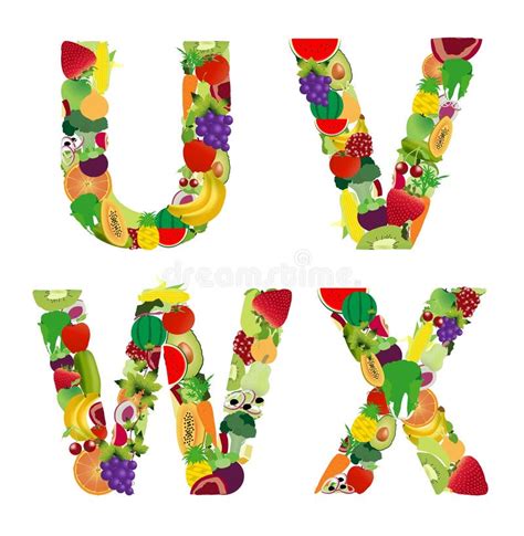 Letra Do Alfabeto Das Frutas E Legumes Da Ilustração Do Vetor