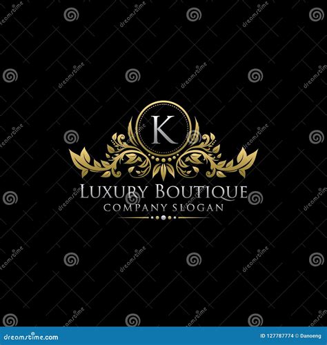 Gold Royal Luxury Boutique K Letter Logo Stock Illustration