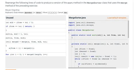 solved rearrange the following lines of code to produce a