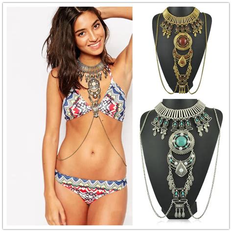 Aliexpress Buy Gold Sexy Body Chain Women Necklaces Pendants