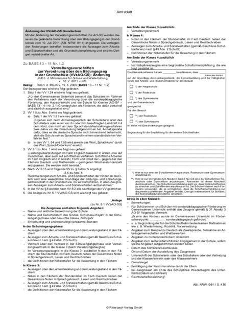 Ausfüllbar Online Amtsblatt Zu BASS 1311 Nr 1 2