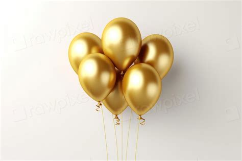 Gloden Ballons Balloon Gold Celebration Premium Photo Illustration
