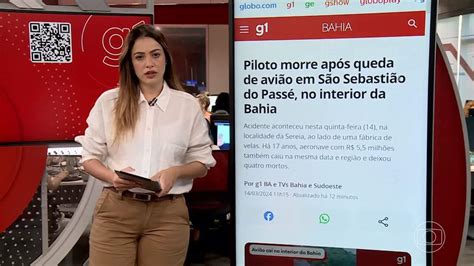 Vídeo G1 em 1 minuto Queda de avião na Bahia e TV arremessada no Rio