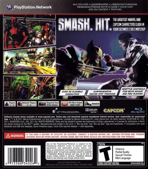 Marvel Vs Capcom 3 Fate Of Two Worlds Cover Or Packaging Material