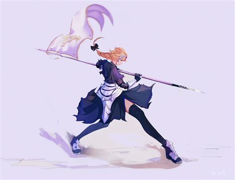 Blonde Long Hair Fategrand Order Ruler Fategrand Order Fate Series Spear Flag Armor