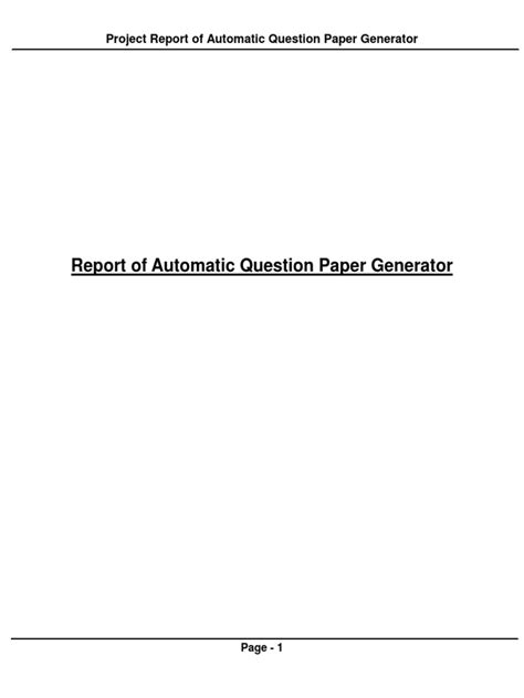 automatic question paper generator pdf software testing relational database