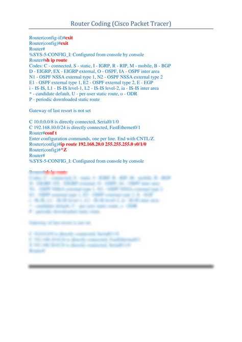 SOLUTION Router Coding Cisco Packet Tracer Studypool