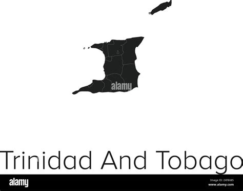 Trinidad And Tobago Map Vector Illustration Silhouette Outline