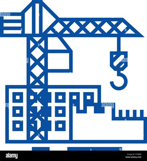 Construction Buildings Line Icon Concept Construction Buildings Flat