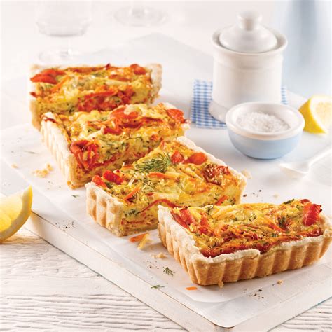 Tarte au saumon fumé et julienne de légumes 5 ingredients 15 minutes