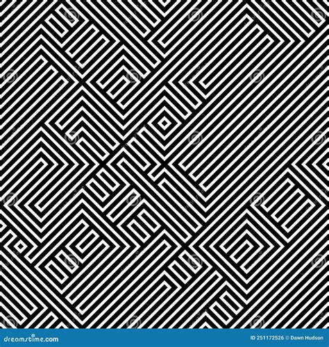 Dizzy Optical Illusion Maze Puzzle Lines Stock Vector Illustration Of