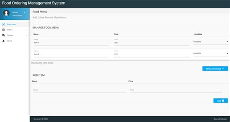 food ordering management system in php and mysql free source code sourcecodester