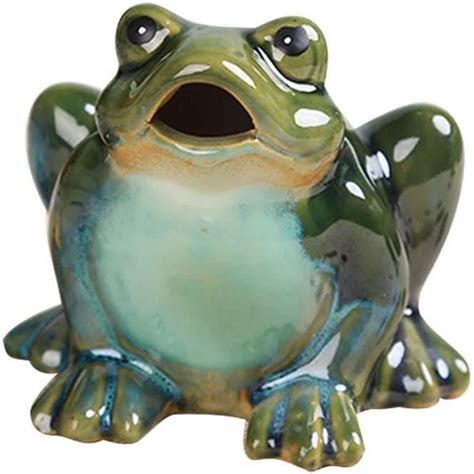 Statue De Grenouille En Céramique Pour Jardin Pelouse Décoration De