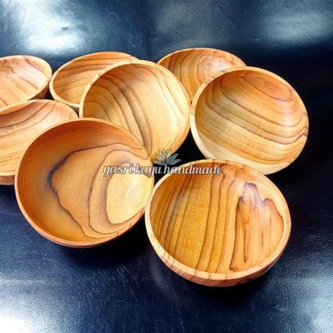 Jual Mangkuk Kayu Jati Mangkok Kayu Diameter 10 Cm Shopee Indonesia