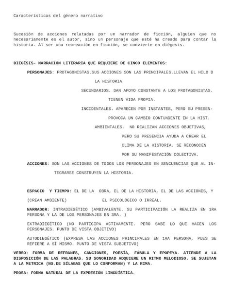 DOCX Características del género narrativo DOKUMEN TIPS