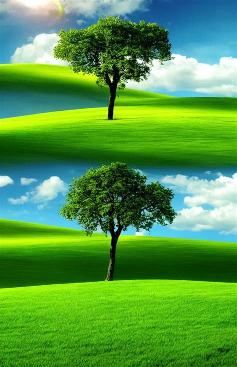Krea Windows Xp Bliss With Tree Wallpaper