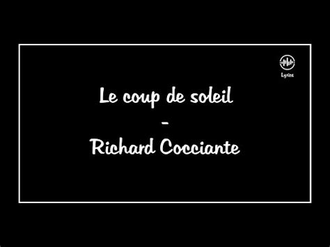Le Coup De Soleil Richard Cocciante Lyrics Paroles YouTube