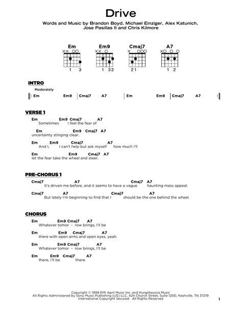 Drive By Incubus Sheet Music For Really Easy Guitar At Sheet Music Direct