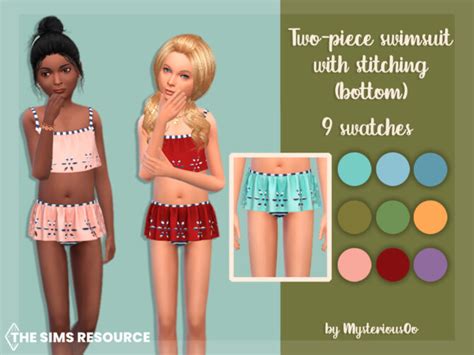 Two Piece Swimsuit With Stitching Bottom By MysteriousOo At TSR