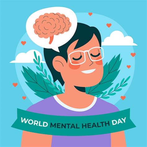 Free Vector Flat World Mental Health Day Illustration