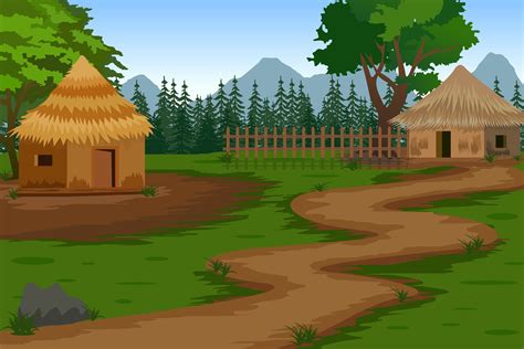 Indian Village Background Illustration Graphic By Luchimargar