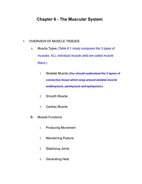 Utf C Lec Assignment Chapter The Muscular System I Overview Of
