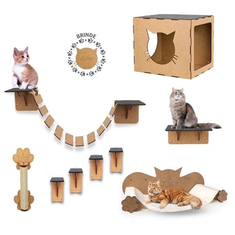 Kit Playground Para Gato Pe As Prateleira Nicho Ponte Em Mdf Shopee
