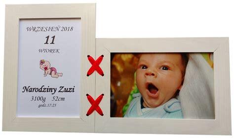 Ramka metryczka ze zdjęciem prezent na chrzest 13191418940 Allegro pl